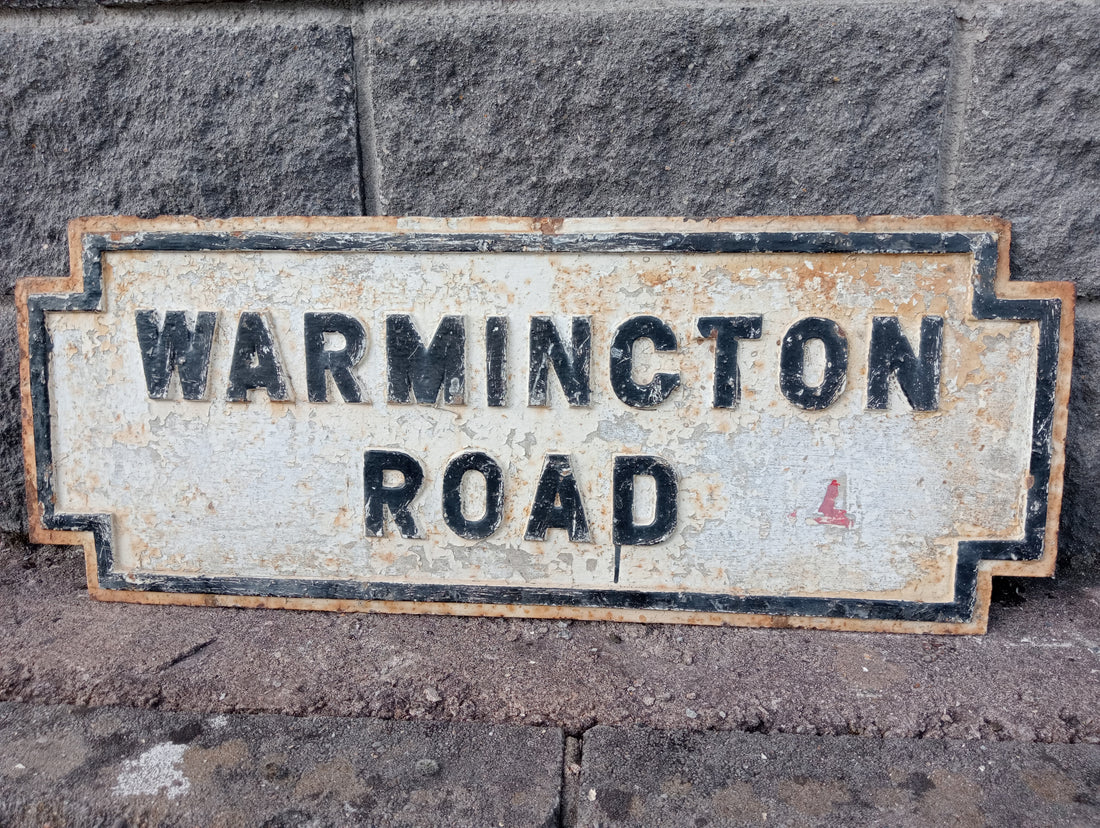 Warmington road cast iron street sign – Derrys Ltd